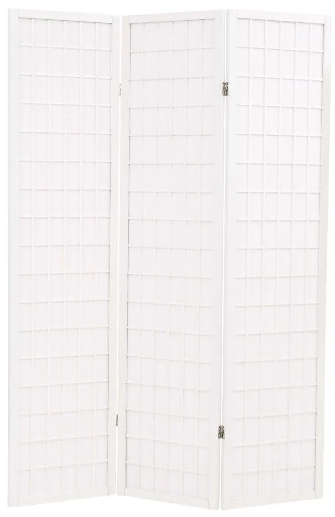 Skládací 3dílný paraván v japonském stylu 120 x 170 cm bílý