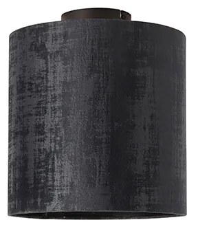 Stropní svítidlo matně černé sametové odstín černé 25 cm - Combi
