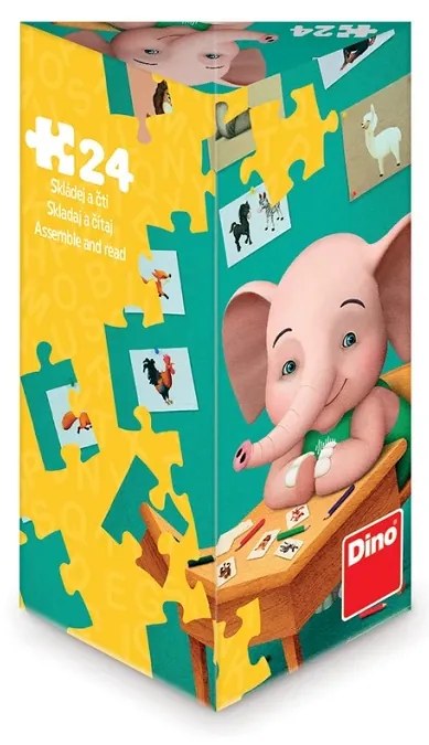 Dino Puzzle triangl Sloník Mio 24 dílků