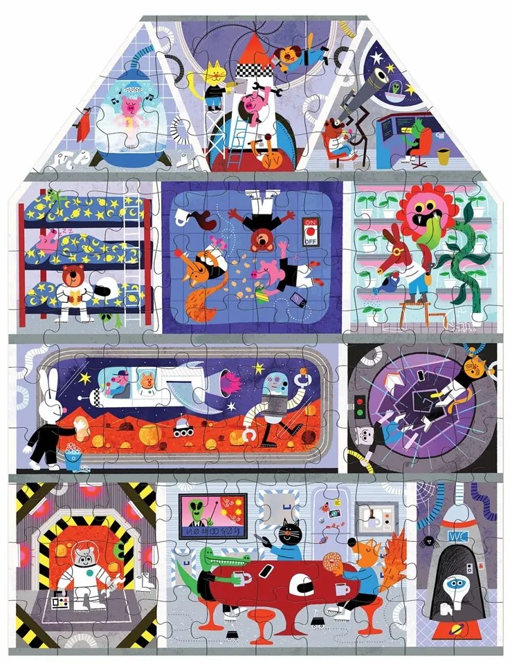 Mudpuppy Puzzle ve tvaru domu Dům na Marsu 100 dílků