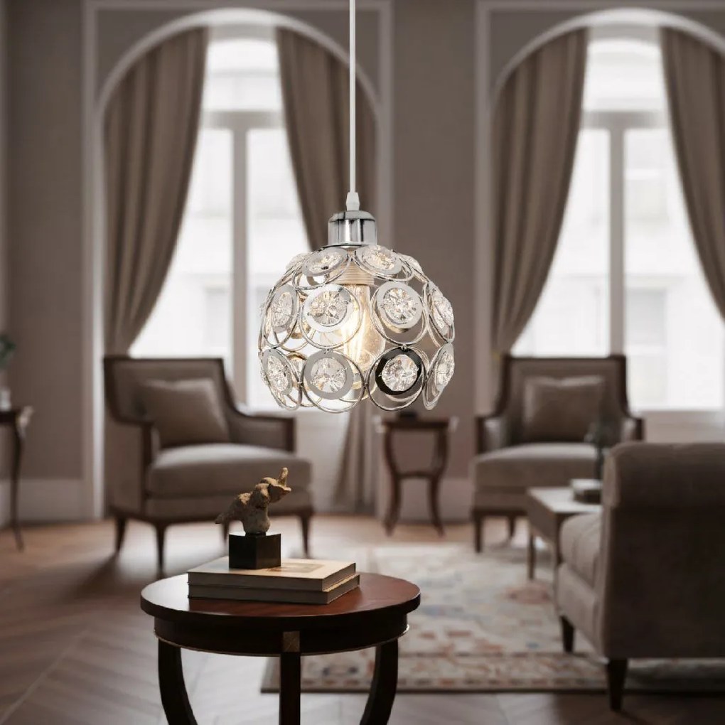 Toolight - Elegantní stropní lampa 1xE27 APP207, chromová, OSW-00402