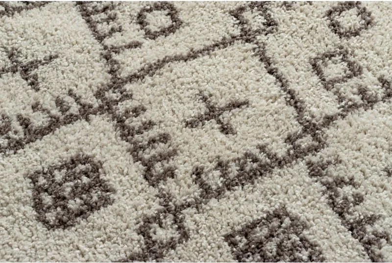 Dywany Łuszczów, Kusový koberec Berber Tanger B5940 cream and brown kruh, 160x160 (průměr) kruh, hnědá, obývací pokoj