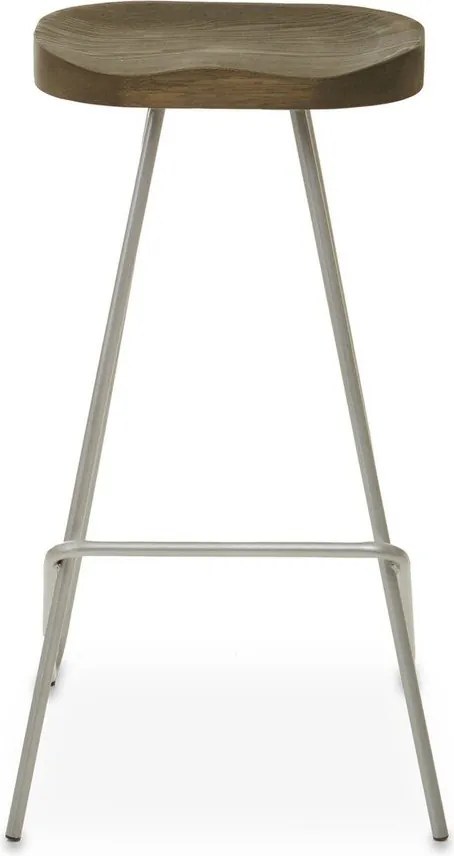 Barová stolička z jilmového dřeva ve stříbrné barvě/v přírodní barvě (výška sedáku 78 cm) District – Premier Housewares
