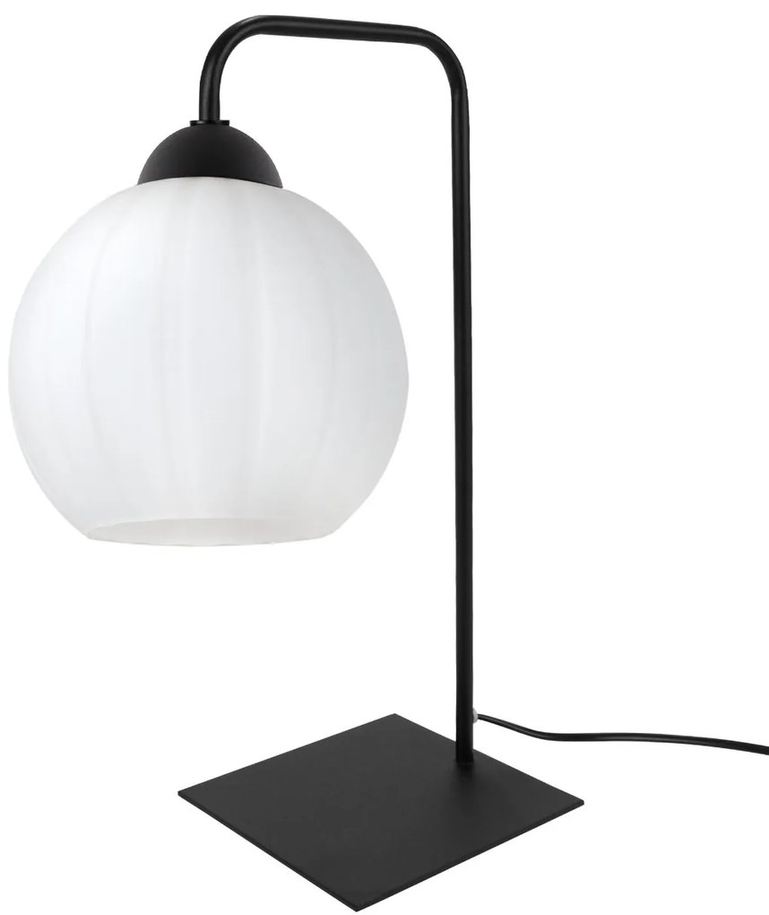 Stolní lampa Costa, 1x bílé skleněné stínítko, b