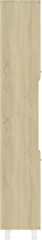 vidaXL Koupelnová skříňka 30 x 30 x 179 cm dřevotříska [802627] Barva: kouřový dub