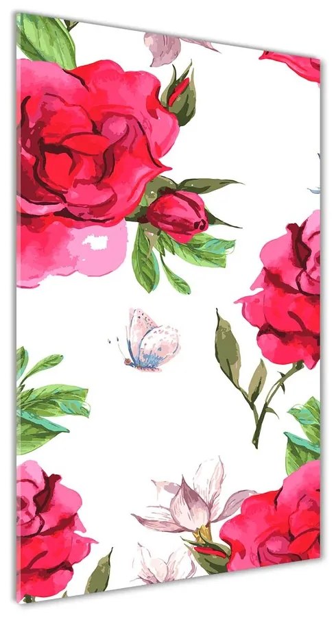 Wallmuralia Foto obraz akrylový do obýváku Červené růže 60x120 cm
