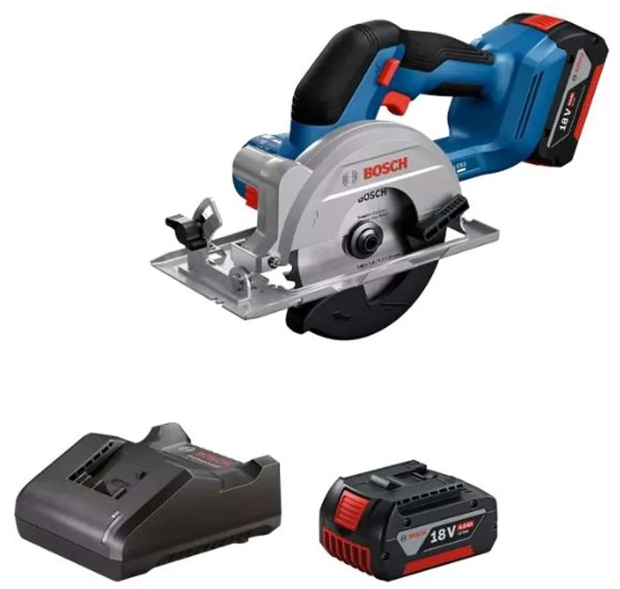 Bosch - 18V AKU okružní pila 140 mm, 2x aku 4,0 Ah Li-Ion, nabíječka 06019M3122