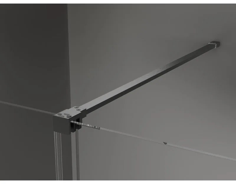 Mexen Velar, sprchová zástěna s posuvnými dveřmi Walk-in 130 x 200 cm, 8mm šedé sklo, grafit broušený, 871-130-000-43-66
