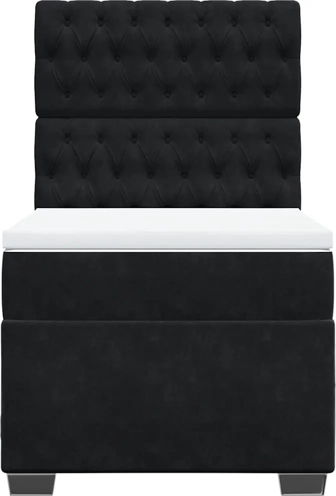 Box spring postel s matrací černá 100x200 cm samet 3293142