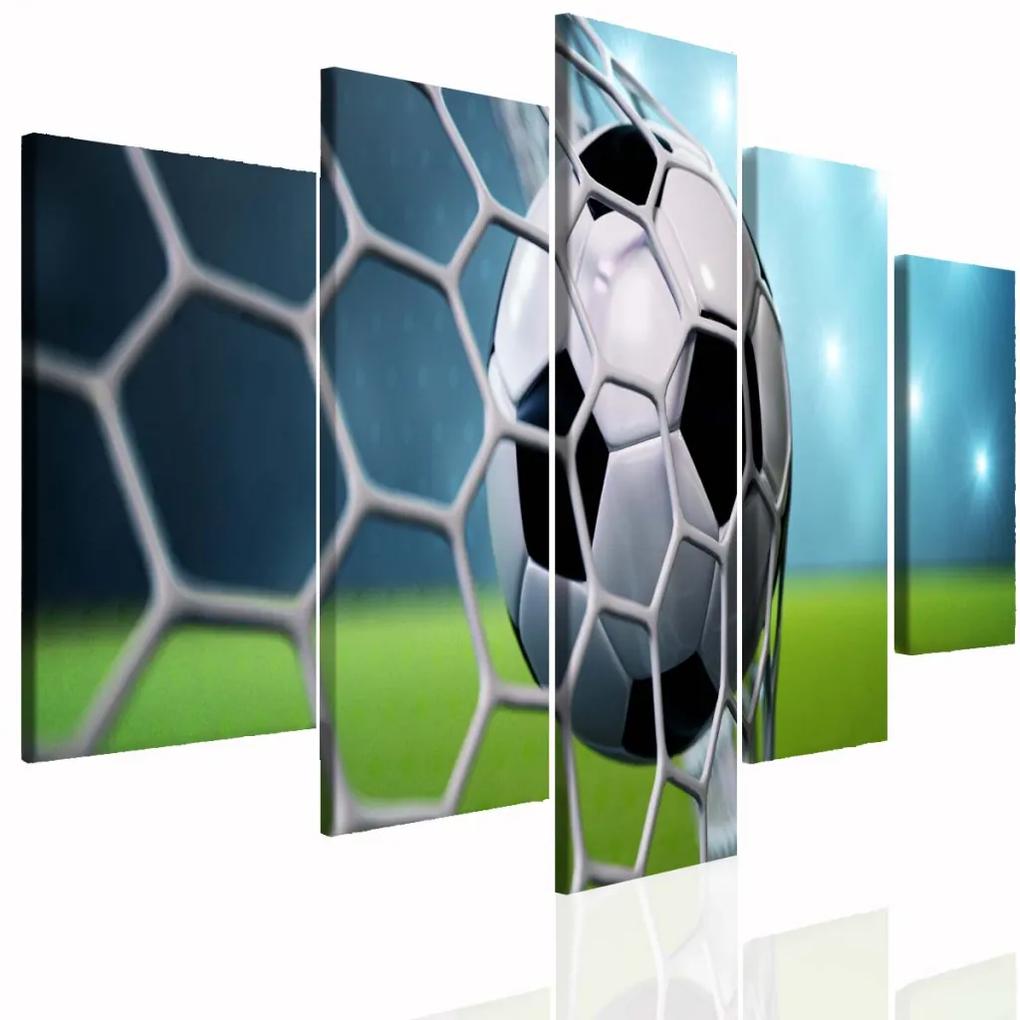 Pětidílný obraz fotbal Velikost (šířka x výška): 150x70 cm