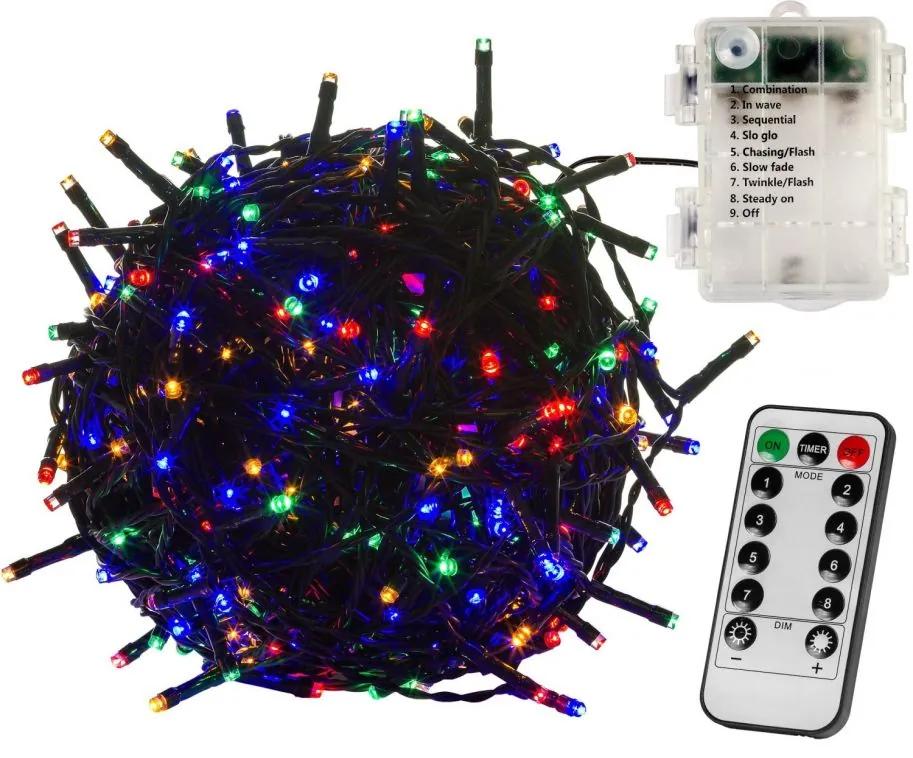 VOLTRONIC® 67407 Vánoční řetěz - 10 m, 100 LED, barevný + ovladač