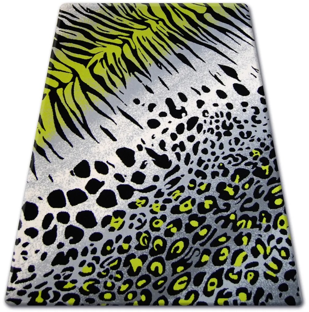 Kusový 3D koberec Flash Animals šedo-zelený 160x225