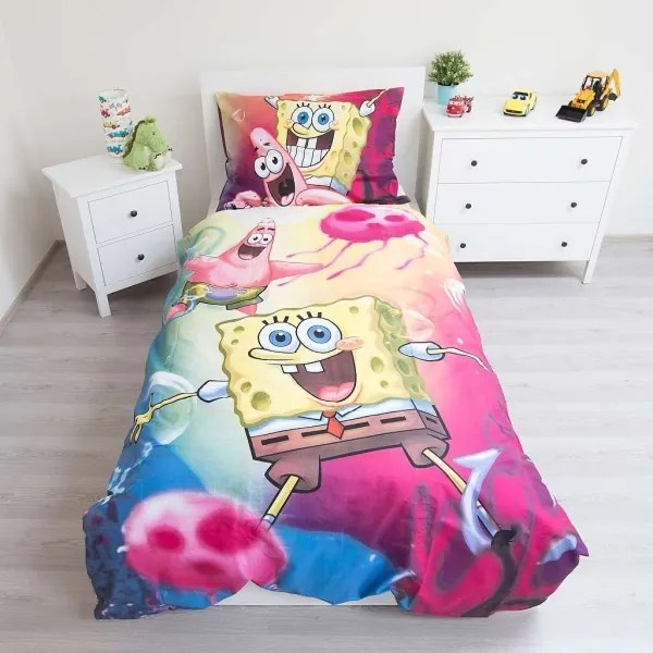 Jerry Fabrics Povlečení Sponge Bob blue 140x200, 70x90 cm