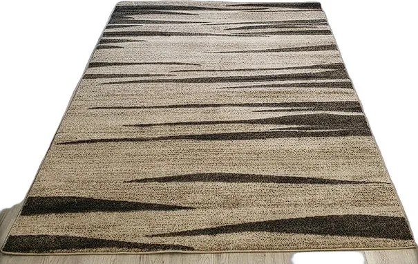 HU Béžovo-černý pruhovaný koberec Rio 160-Cream-Cream Rozměr: 60x100 cm