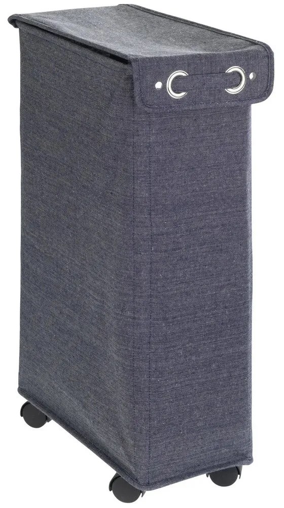 Textilní koš na prádlo, kontejner CORNO PRIME s uzávěrem a kolečky - 43 l, 60 x 18,5 x 40 cm, WENKO