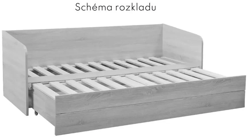 Rozkládací postel MINDES 80, dub sonoma | BIANO