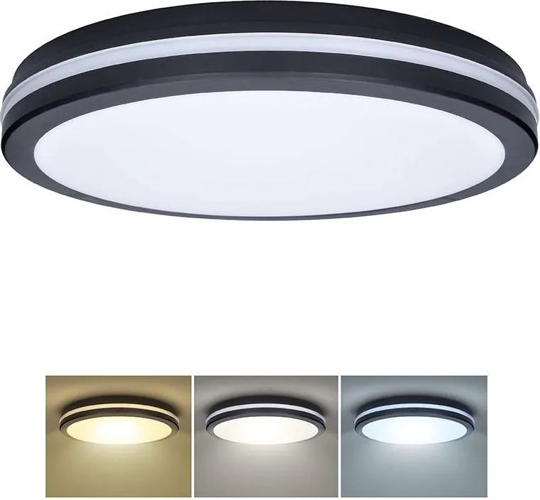 LED stropní světlo WO821 nastavitelné - průměr 40 cm, černá