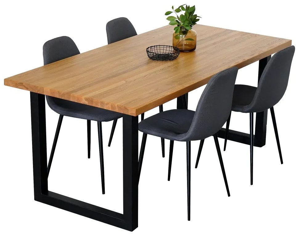 Jídelní stůl s masivní dubovou deskou Verano 2100 x 1000 mm