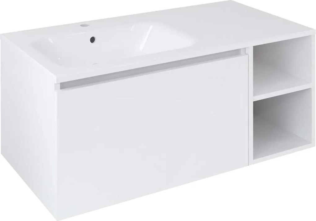 Sapho Lorea - Umyvadlová skříňka 100x46x52 cm, 1x zásuvka, levá, matná bílá LE070-3131-L-11