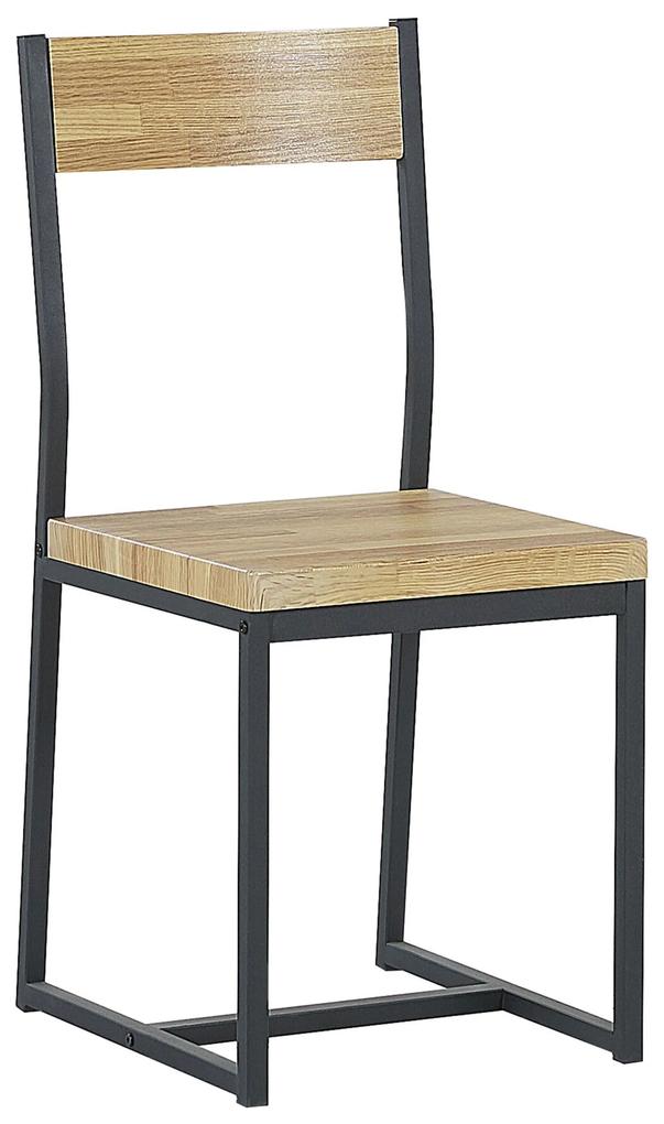 Jídelní sada jídelní stůl 2 židle a lavice světlé dřevo s černou FLIXTON Beliani