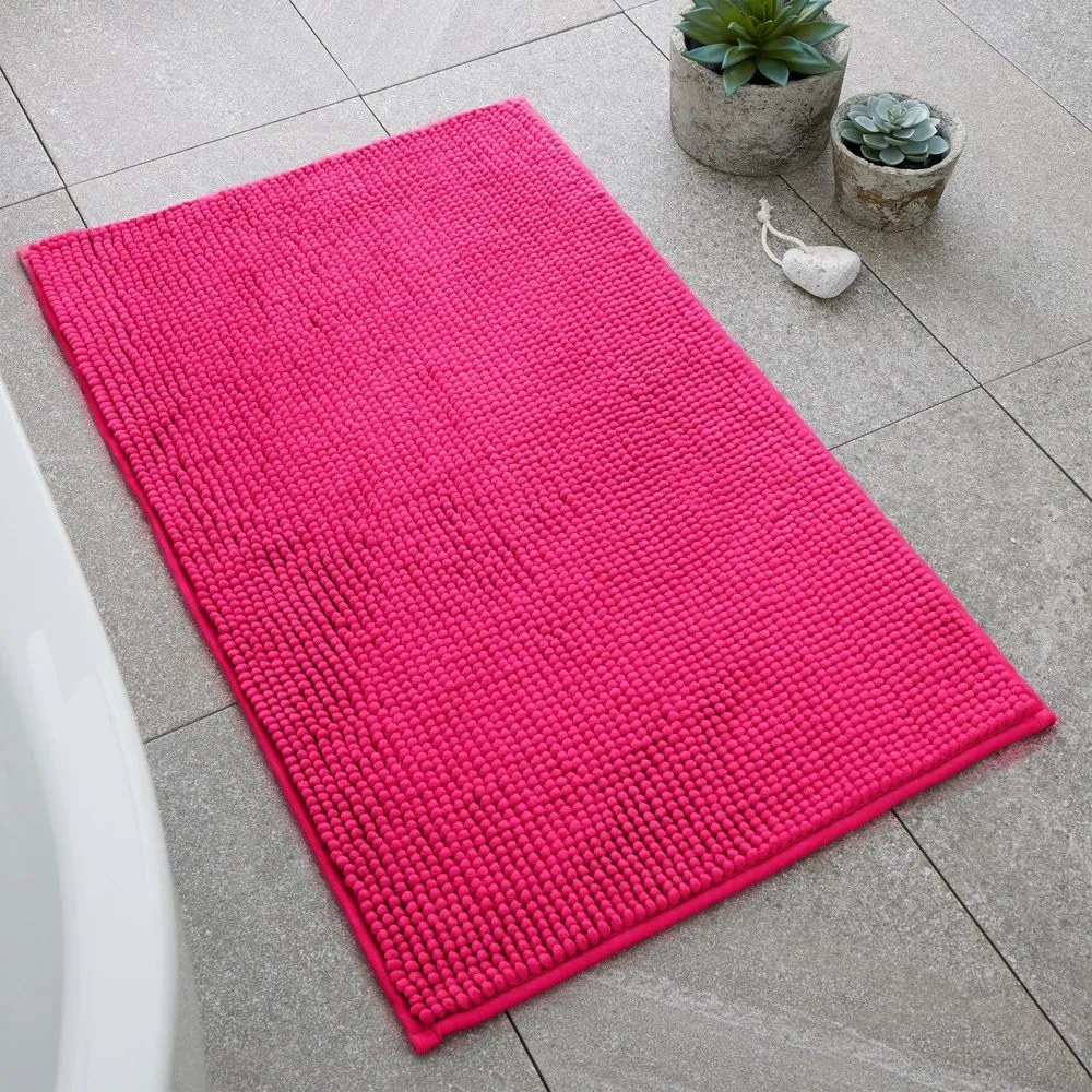 Tmavě růžová koupelnová předložka 50x80 cm Bobble – Catherine Lansfield