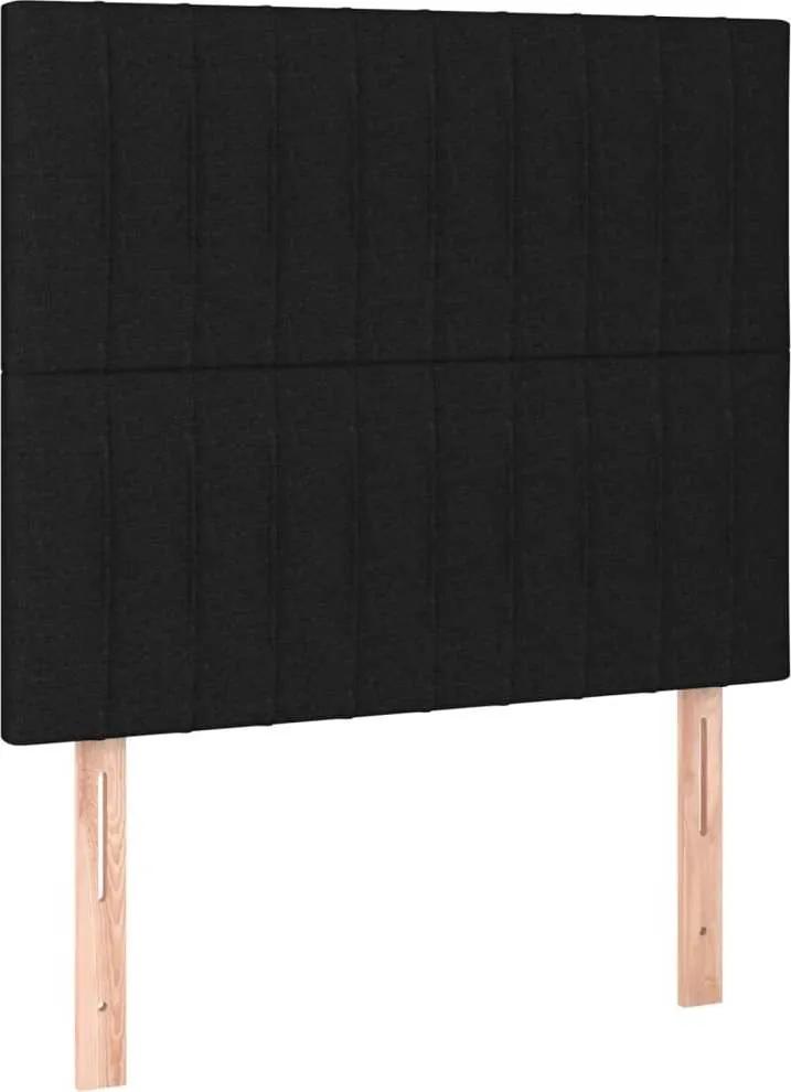 vidaXL Box spring postel s matrací a LED 80 x 200 cm textil [3135551] Barva: Modrá