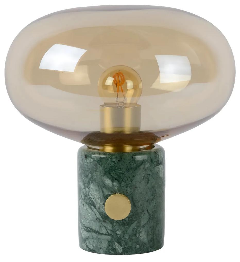 LUCIDE Stolní lampa Charlotte Amber, průměr 23 cm