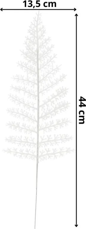 List kapradiny bílý 44 cm, vánoční dekorace