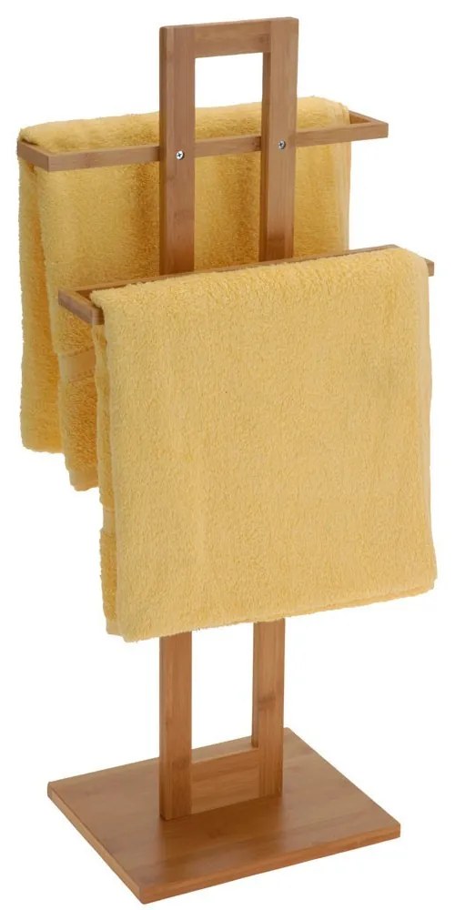 Bambusový věšák na ručníky 85 cm hnědý
