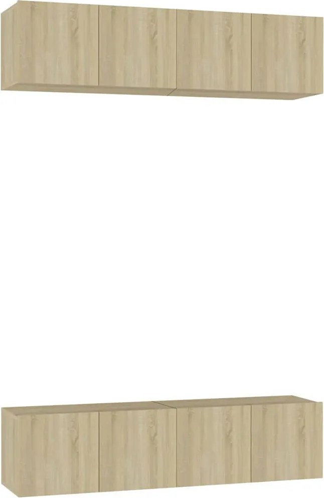 TV skříňky 4 ks dub sonoma 60 x 30 x 30 cm kompozitní dřevo 3078954