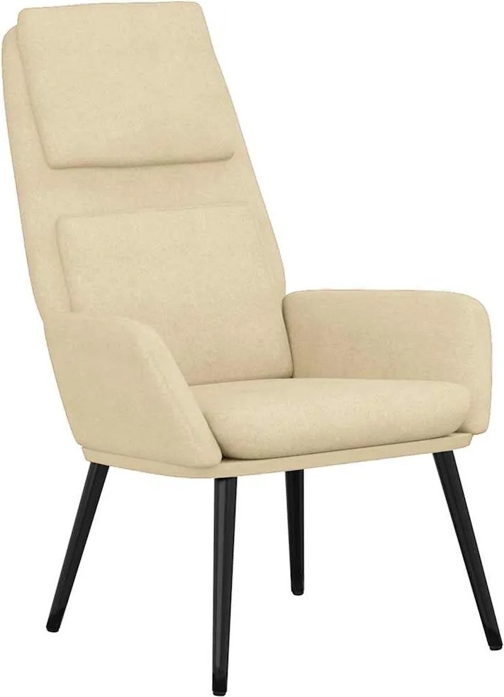 Relaxační křeslo se stoličkou krémové textil 3097770