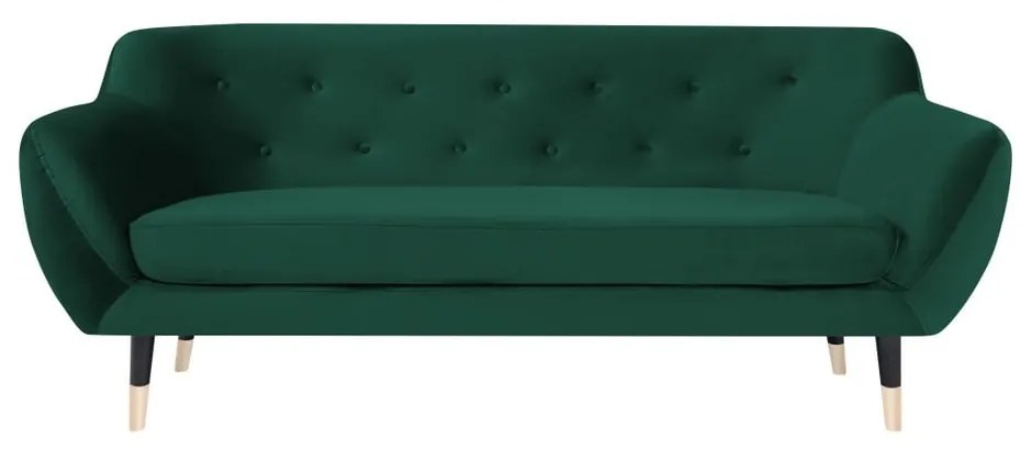 Zelená dvoumístná pohovka s černými nohami Mazzini Sofas Amelie