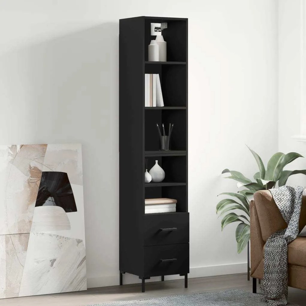 vidaXL Skříň highboard 34,5 x 34 x 180 cm kompozitní dřevo [3189768] Barva: Bílá