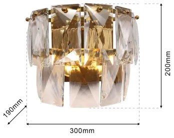 Křišťálové nástěnné svítidlo CHELSEA 2xE14/40W/230V zlatá