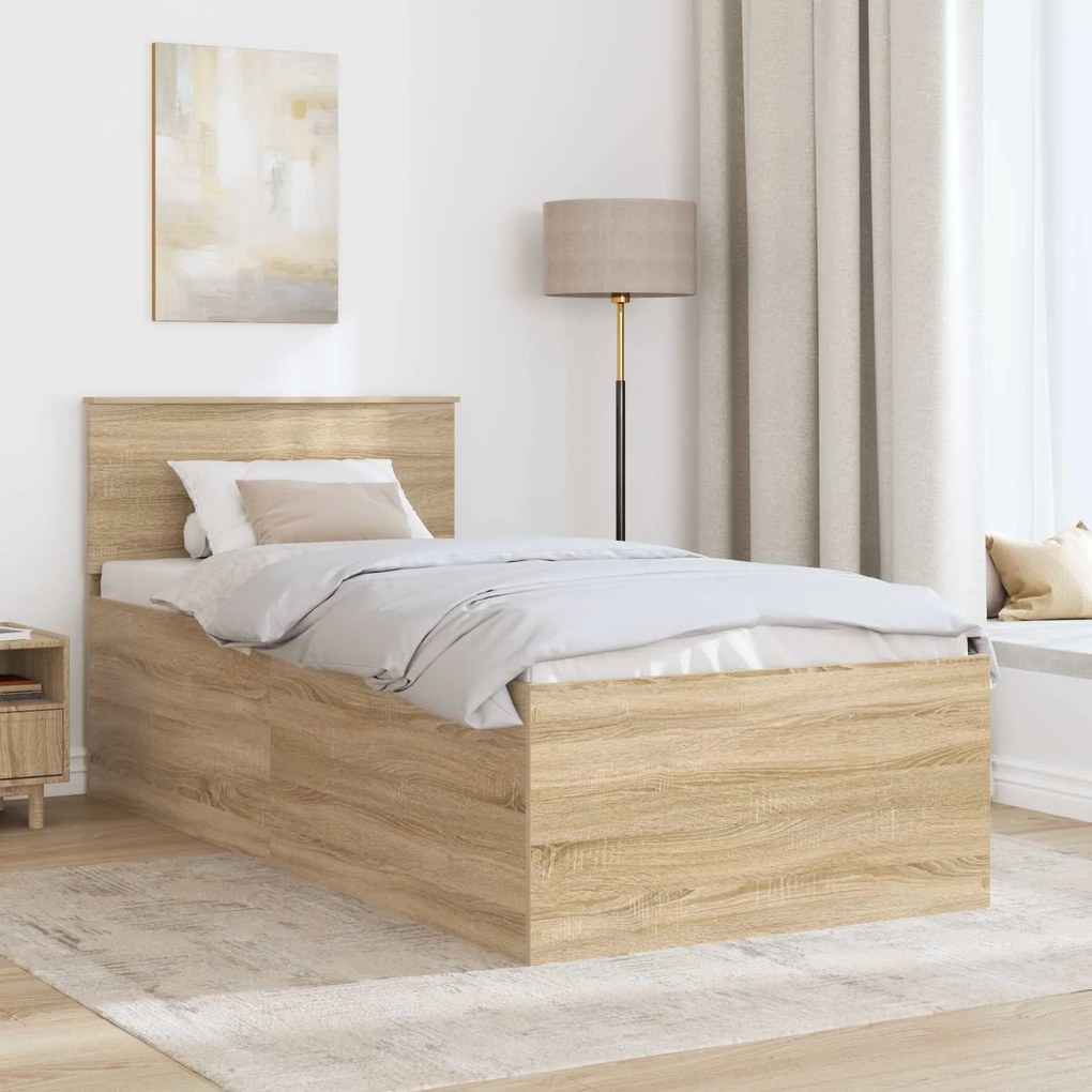 Rám postele s čelo Sonoma dub 75 x 190 cm Kompozitní dřevo 3408629