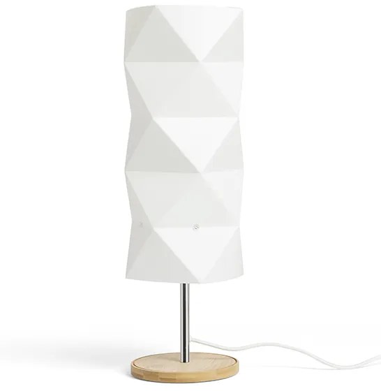 RENDL R13320 ZUMBA stolní lampa, dekorativní bílé PVC/dřevo/chrom