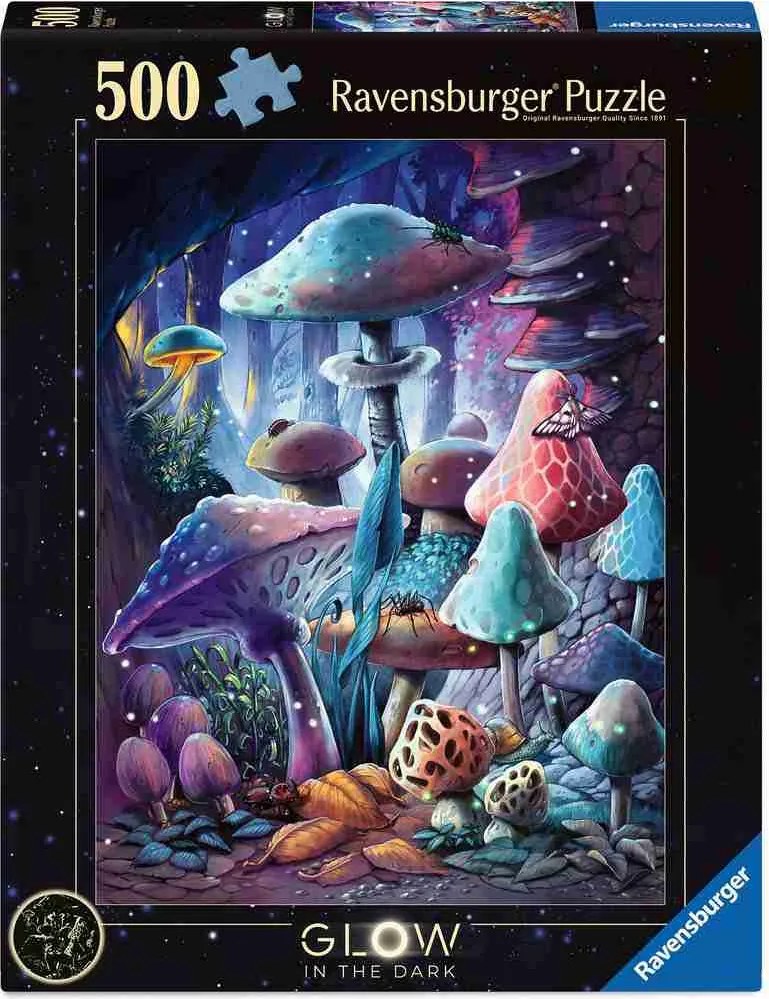 Ravensburger 01386 glow-in-the-dark moonlight mushrooms 500 dílků