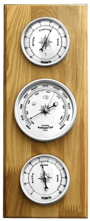 JVD Dřevěný hranatý teploměr, vlhkoměr a barometr JVD BA233/68