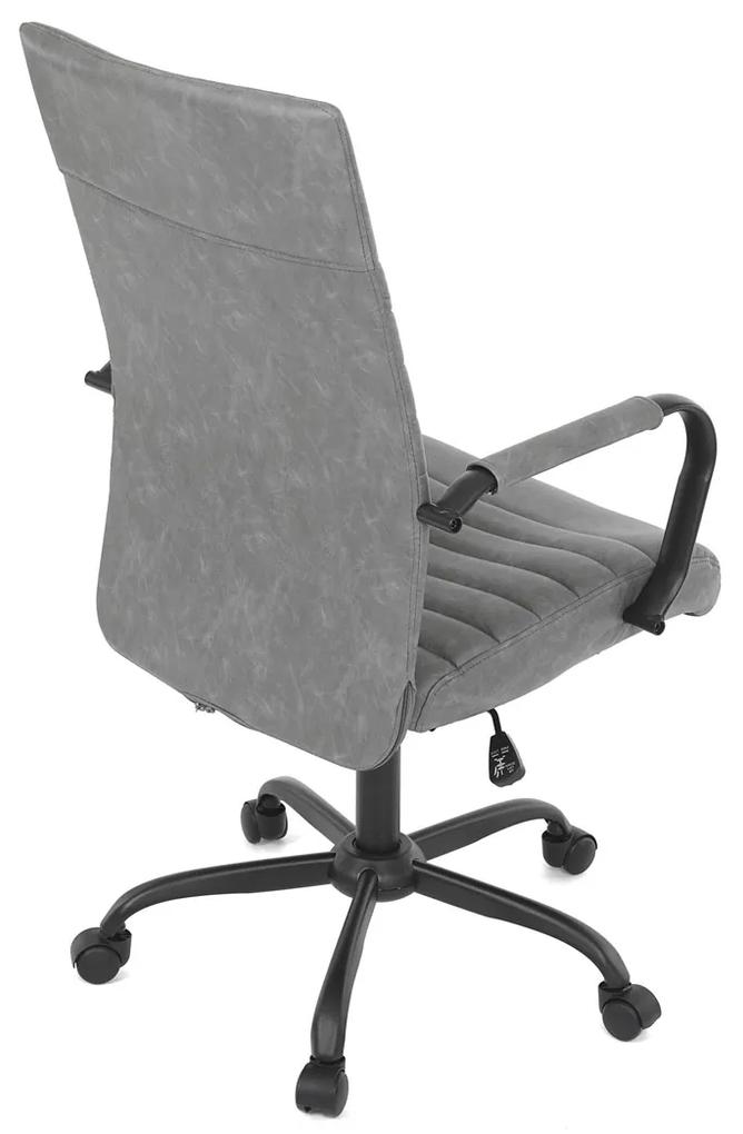 Kancelářská židle KA-V306 GREY ekokůže šedá, kov černý