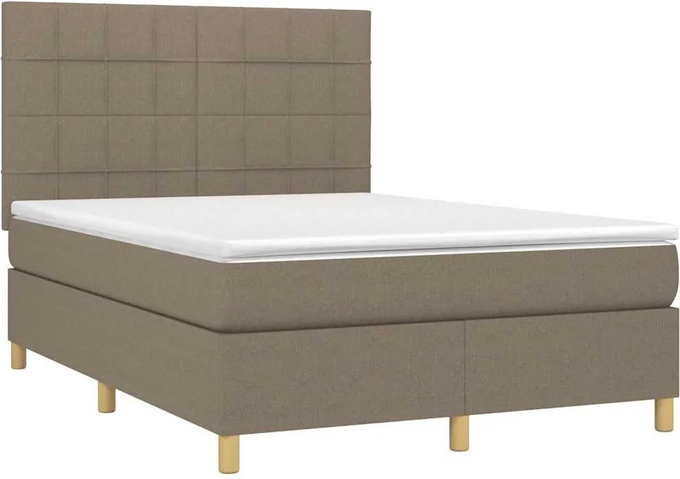 Box spring postel s matrací a LED taupe 140x200 cm textil 3135441