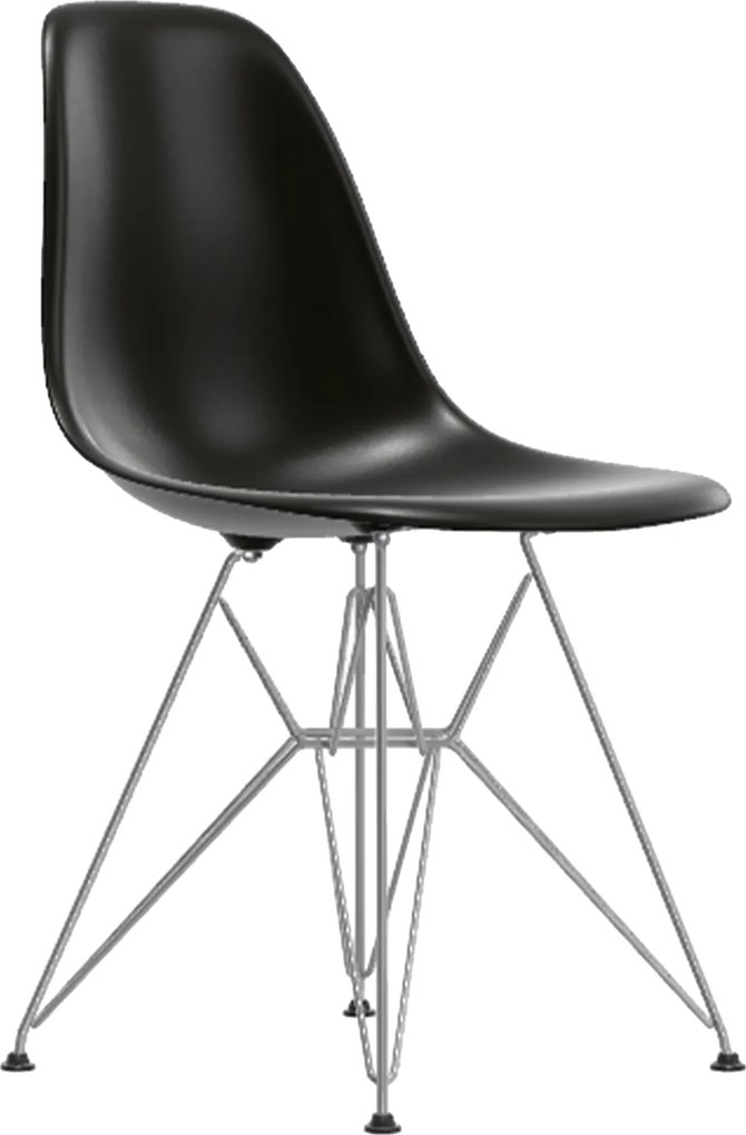 Výprodej Vitra designové židle DSR - skořepina černá, podnož chromová