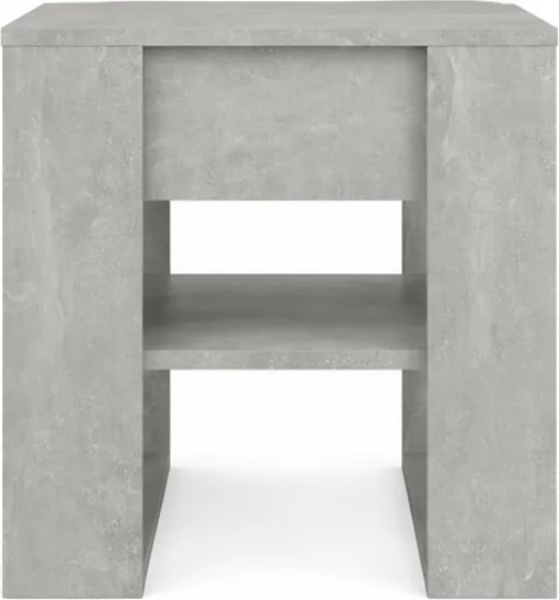 konfereční stolek, s odkládací policí, dřevo, 56x54x46 cm, betonová šedá, Dekorino KS20260004