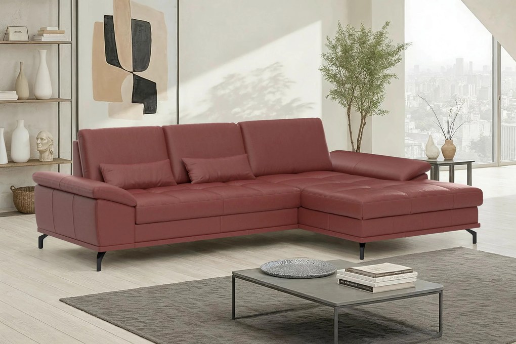 XXXLutz ROHOVÁ SEDAČKA, kůže, červenohnědá Sit & More - Sedací soupravy - 000144039732