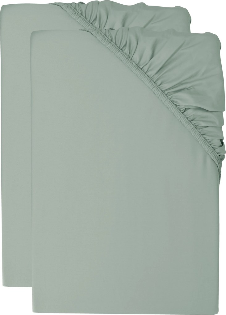 Livarno® Sada napínacích prostěradel z bambusové viskózy Premium, 90-100 x 200 cm, 2dílná, zelená