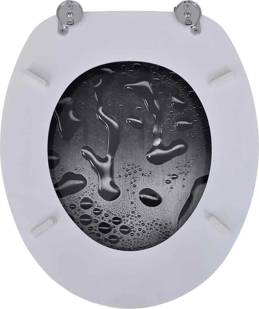 WC sedátko z MDF s víkem, potisk s motivem kapek vody 141482