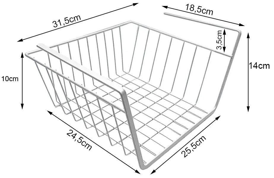 Verk Group Závěsný koš pod polici kovový koš organizér kuchyňský koš bílý