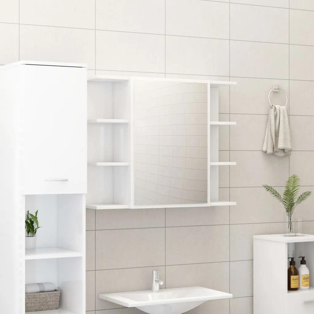 3dílná koupelnová sestava bílá vysoký lesk kompozitní dřevo,  3056958