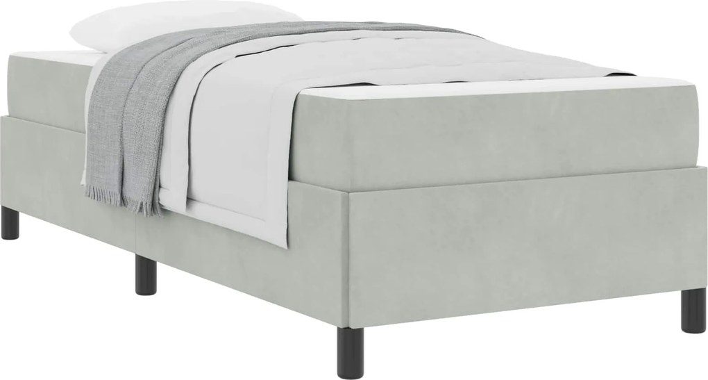 Rám postele Světle šedá 100 x 200 cm textil 3399042