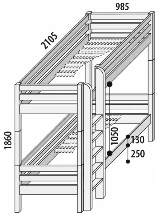 Domestav DOMINO Palanda 186 cm, buk cink, olejovaný