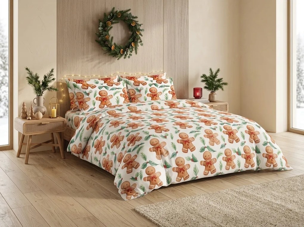 Flanelové povlečení MERRY GINGER barevné Rozměr povlečení: 70 x 90 cm | 140 x 220 cm